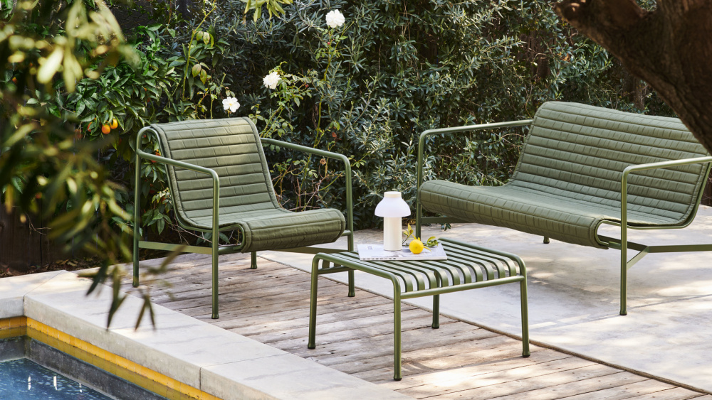 HAY Palissade Ottoman / sidebord, Olive Utebord fra Hay - Rask levering