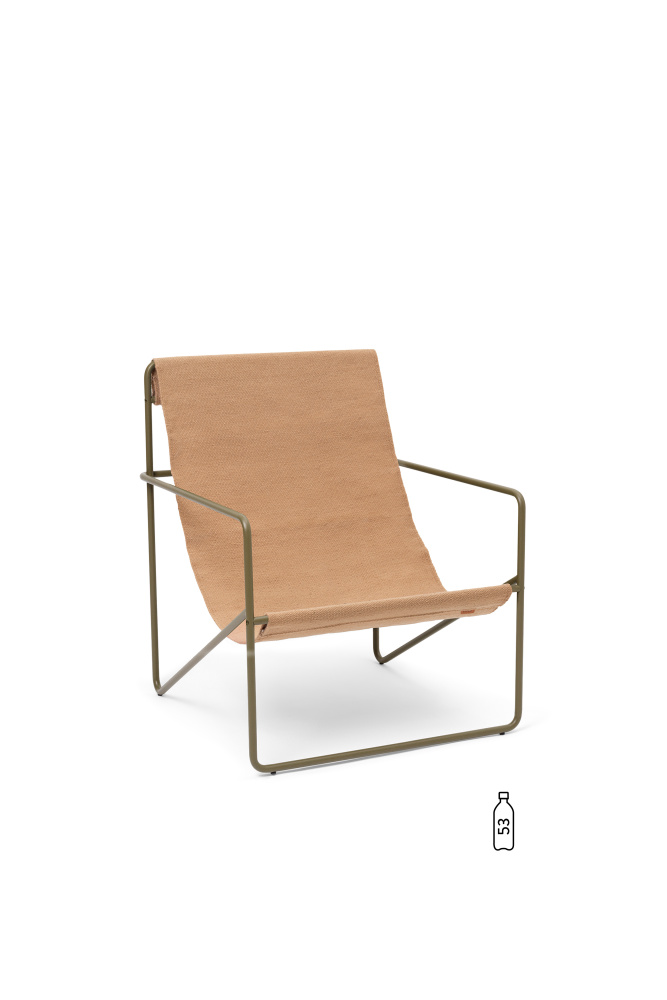 Ferm Living Desert Lounge Chair Olive Sand, Loungestol Utestol fra ...