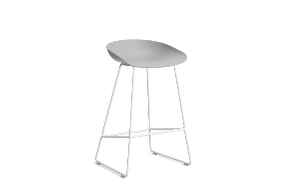 HAY AAS38 64 cm Concrete Grey 2.0 White steel About a Stool Stol fra ...