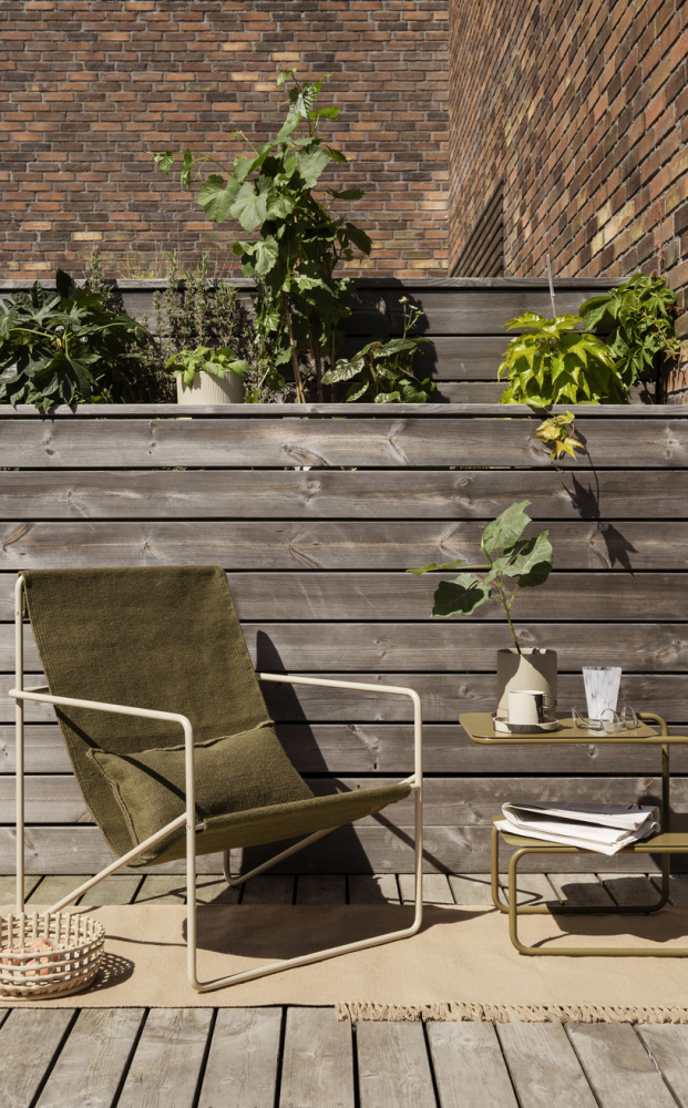Ferm Living Desert Lounge Chair Cashmere Olive, Loungestol Stol fra ...